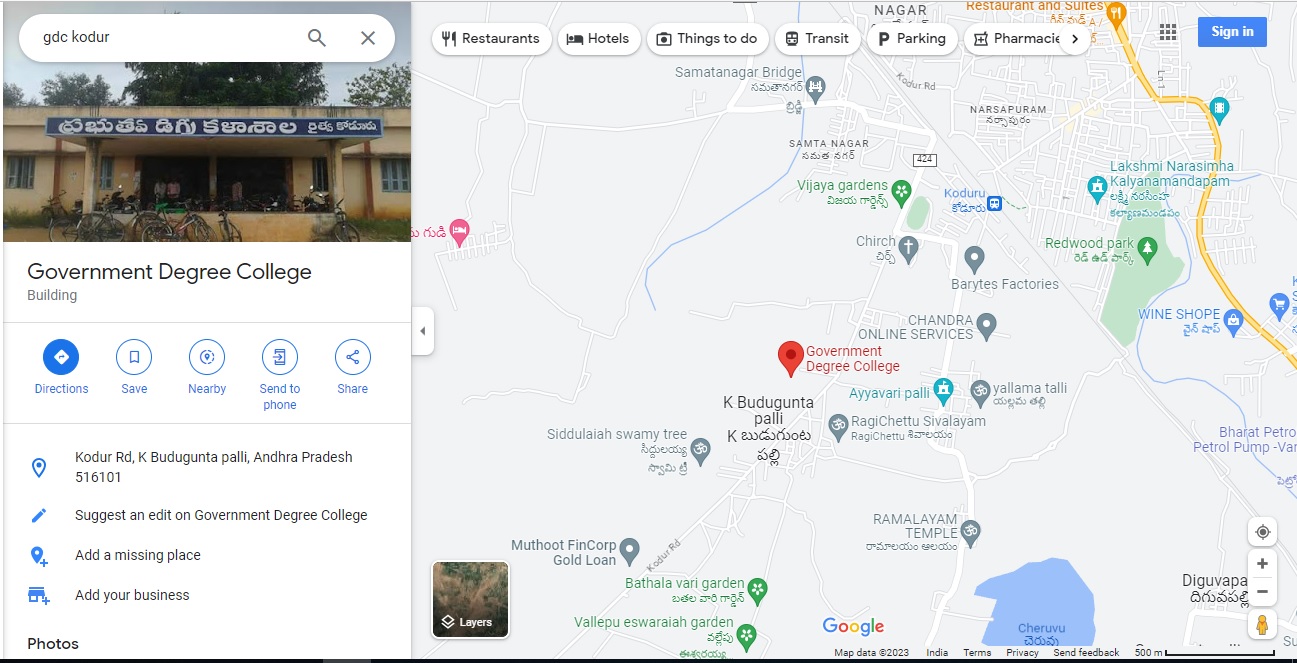 GDC,Koduru| Yogi Vemana University